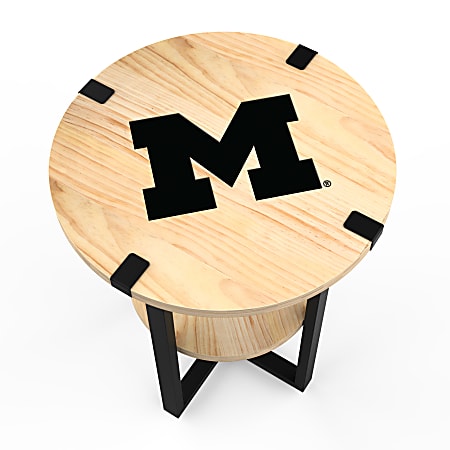 Imperial NCAA Wood Round Side Table With Charger 22 H x 18 W x 18 D ...