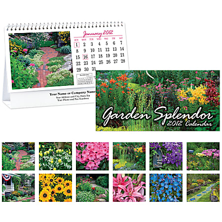 Desk Calendars With Blank Envelopes Garden Splendor Box Of 50 - Office ...