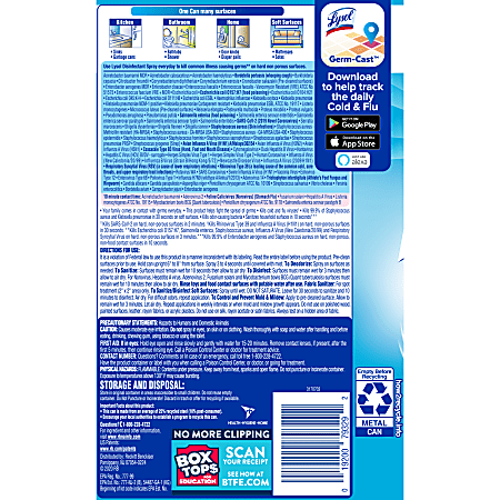 Lysol Crisp Linen Disinfectant Spray 19 fl oz 0.6 quart Crisp Linen ...
