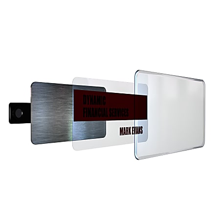 The Mighty Badge Name Badge Kit For Inkjet Printers 1 12 x 3 Silver ...