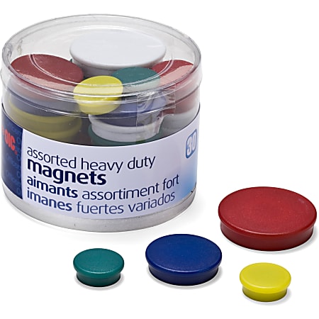 Officemate Heavy Duty Magnets Assorted Colors Pack Of 30 - Office Depot