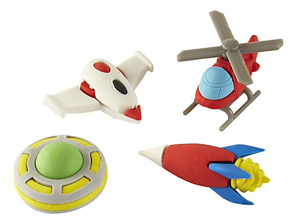 Office Depot Brand Fun Erasers Assorted Flying Shapes Pack Of 4 Erasers ...