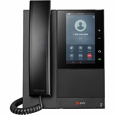 Poly CCX 505 IP Phone Corded CordedCordless Wi Fi Bluetooth Desktop ...