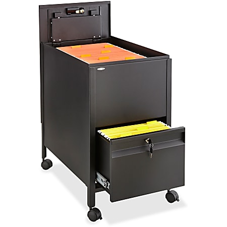 Safco Letter Tub File With Drawer 28 H x 17 W x 25 34 D Black - Office ...