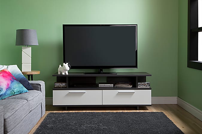 South Shore Reflekt TV Stand With Drawers For TVs Up To 60 Gray OakPure ...