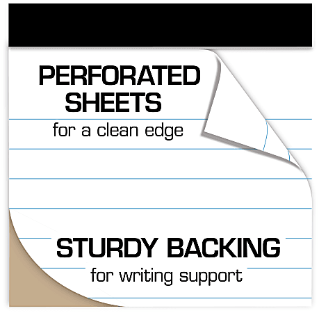 TUL Writing Pads Letter Size Wide Rule 50 Sheets Per Pad White Pack Of ...