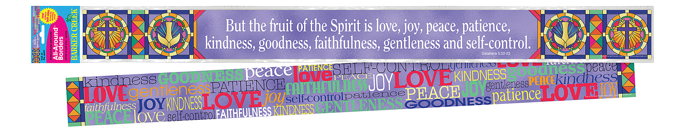Barker Creek Double Sided Border Strips 3 x 35 Fruit Of The Spirit Set ...