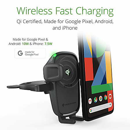 iOttie Easy One Touch Wireless 2 Fast Charging 2 in 1 Air Vent And CD ...