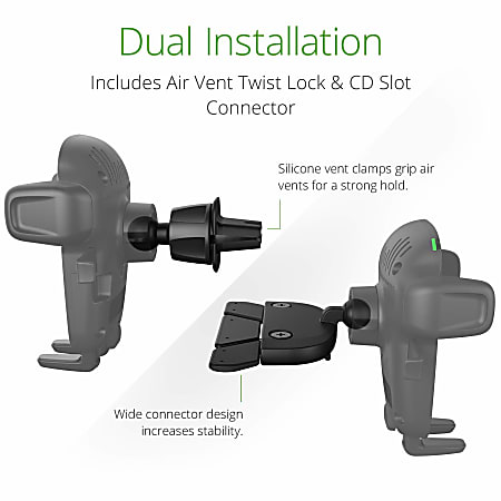 iOttie Easy One Touch Wireless 2 Fast Charging 2 in 1 Air Vent And CD ...