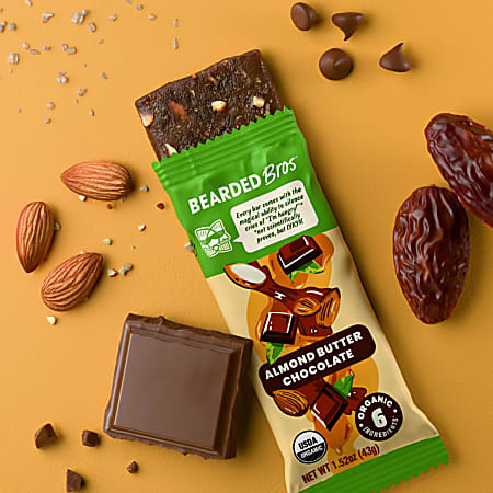 Bearded Brothers Almond Butter Chocolate Energy Bars 1.52 Oz Total Qty ...