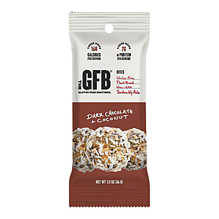 GFB The Gluten Free Bar DARK CHOCOLATE COCONUT BITES 20 1.2oz - Office ...