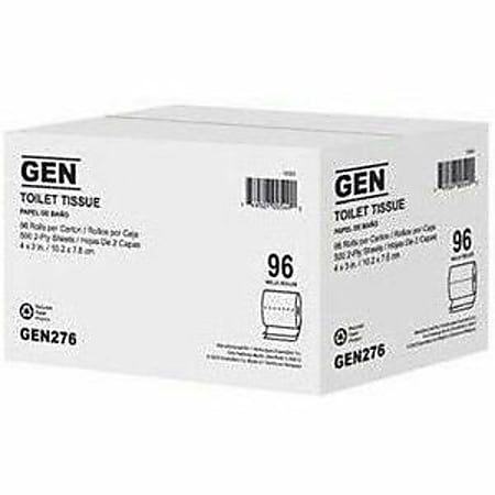 GEN Standard Bath Tissue White 2 Ply 4 x 3 500 SheetsRoll 96 ...