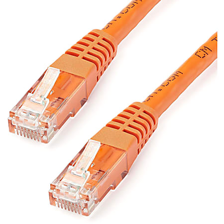 StarTech.com 50ft CAT6 Ethernet Cable Orange Molded Gigabit CAT 6 Wire ...