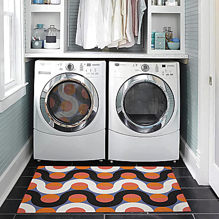 Linon Washable Outdoor Area Rug Tasker 2 x 3 OrangePink - Office Depot