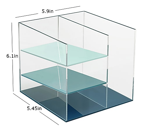 Realspace Acrylic Slot Desk Organizer 6 H x 6 W x 5 716 D ClearBlue ...