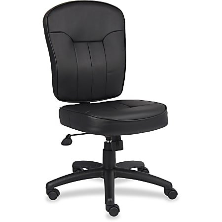 Boss Office Products LeatherPlus Mid Back Multifunction Armless Task ...