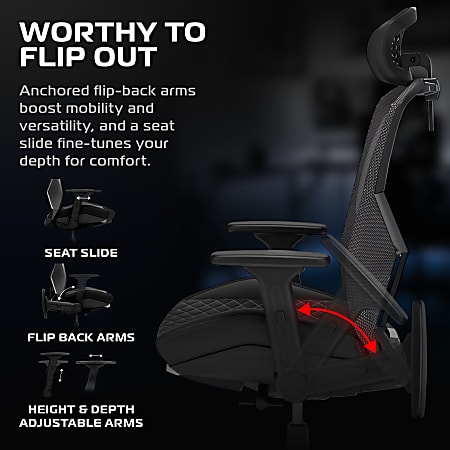 RESPAWN SPIRE Ergonomic Mesh Office Gaming Chair Stealth Black ...