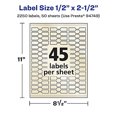 Avery Pearlized Permanent Labels With Sure Feed 94749 PIP50 Barbell 12 ...