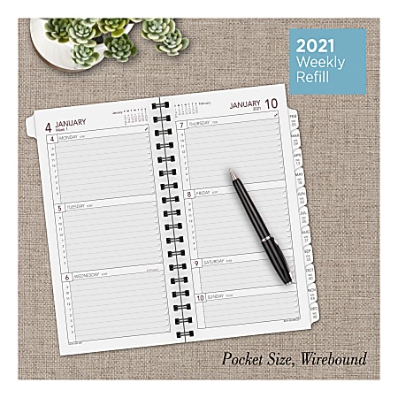 AT A GLANCE Weekly Wirebound Planner Refill Size 2 3 14 x 6 12 January ...