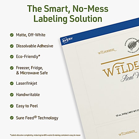 Avery Dissolvable Labels With Sure Feed Technology 94258 DWMP5 ...