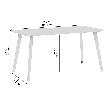 WorkPro Motiva 60 W Modern Office Desk With Metal Legs Storm Gray ...