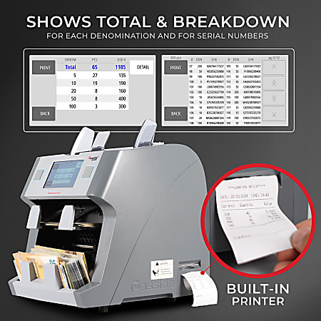 Cassida 9900R V2 Premium 2 Pocket Bank Grade Mixed Bill Counter 13 716 ...