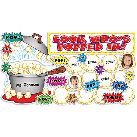 Scholastic Mini Bulletin Board Look Who Popped In - Office Depot