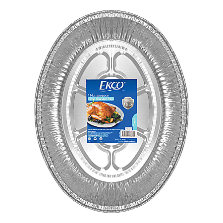 Ekco Oval Aluminum Foil Pans, Silver, Pack Of 50 Pans