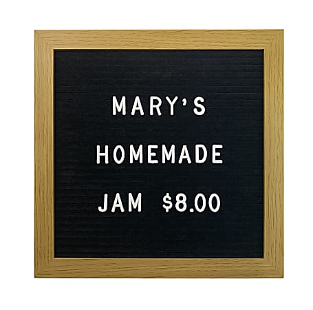 COSCO VinylFelt Vertical Letterboard 10 x 10 Black - Office Depot
