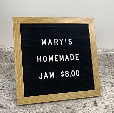 COSCO VinylFelt Vertical Letterboard 10 x 10 Black - Office Depot