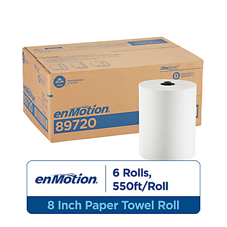 enMotion Flex Paper Towel Rolls 1 Ply White 8.2 x 550 Rolls 6 Rolls per ...