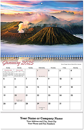 Custom Scenic Asia Spiral Wall Calendar 11 x 17 - Office Depot