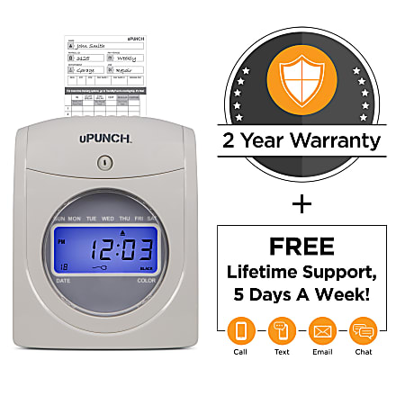 uPunch Calculating Starter Time Clock Set 50 Employees 11.25 H x 7 W x ...