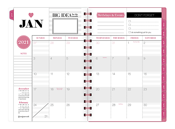 See Jane Work® Weekly/Monthly Desk Planner, 5-1/2" x 8-1/2", Multicolor ...