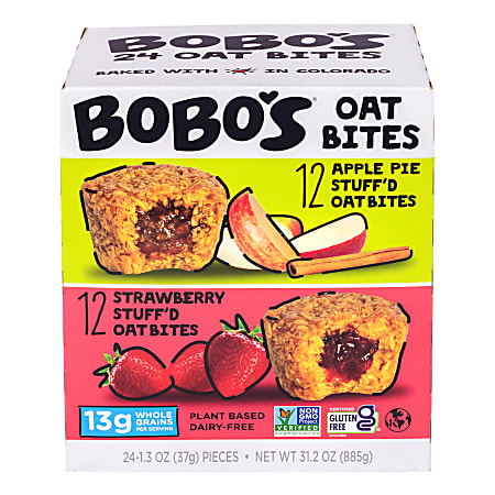 Bobos Oat Bar Bites Variety Pack 1.3 Oz Pack Of 24 Bars - Office Depot