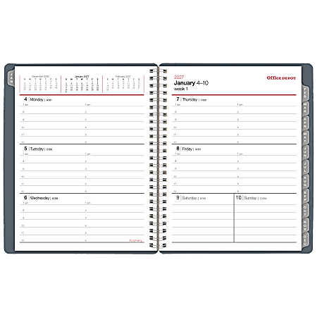 Office Depot Brand Weekly Monthly Appointment Book Planner 7 x 9 Silver ...