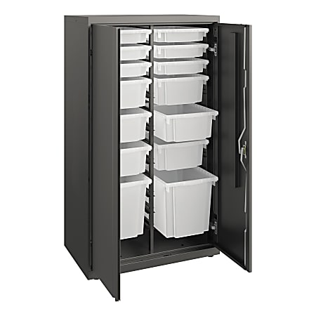 HON Flagship Metal Modular Storage Cabinet 52 H Charcoal - Office Depot