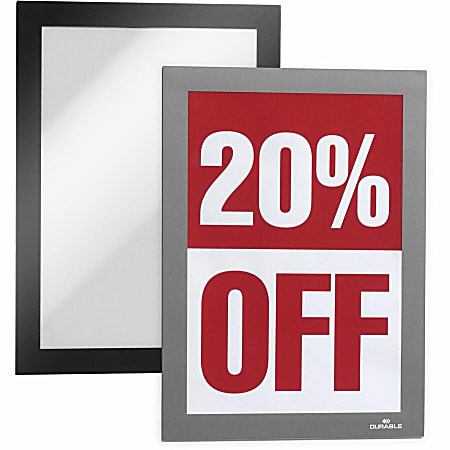 DURABLE DURAFRAME Self Adhesive Magnetic Half Letter Sign Holder 6.5 x9 ...