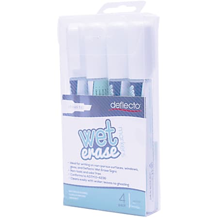 Deflecto Chisel Tip Wet Erase Markers Fine Bold Point Type Chisel Point ...