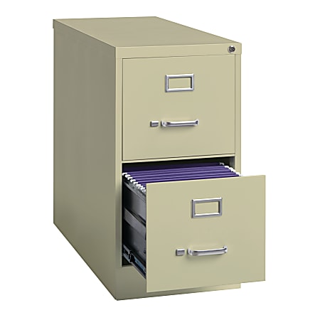 WorkPro 26 12 D Vertical 2 Drawer Letter Size File Cabinet Putty ...