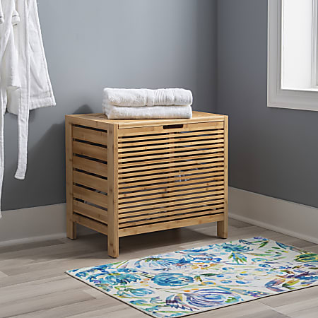 Linon Bamboo Hamper 20 12 H x 21 34 W x 15 14 D Natural - Office Depot