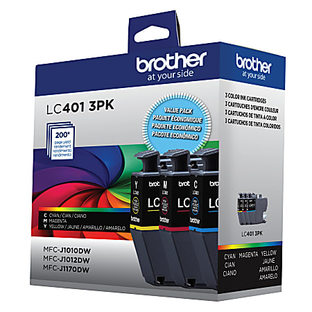 Brother LC4013 Cyan Magenta Yellow Ink Cartridges Pack Of 3 LC4013PK ...