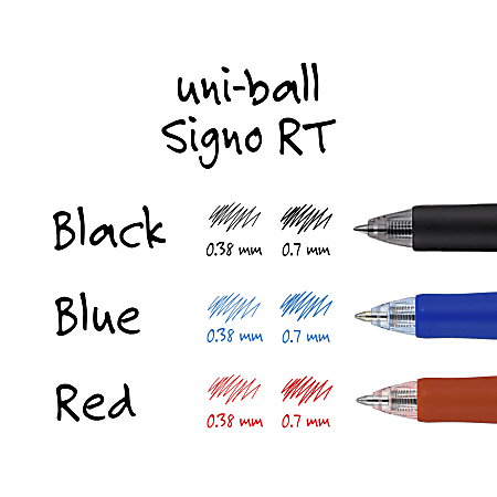 uni ball Signo Gel RT Retractable Pens Medium Point 0.7 mm Silver ...