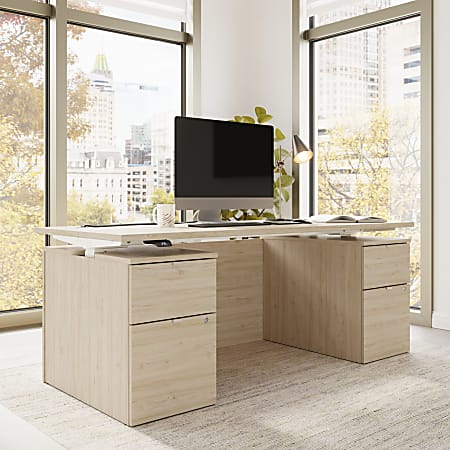 Stratus 72W x 30D Electric Standing Desk with Drawers and Modesty Panel ...