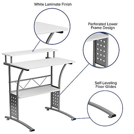 Flash Furniture Clifton 28 W Contemporary Computer Desk White - Office ...