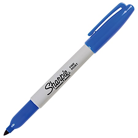 Sharpie Permanent Fine Point Markers Blue Pack Of 12 Markers - Office Depot