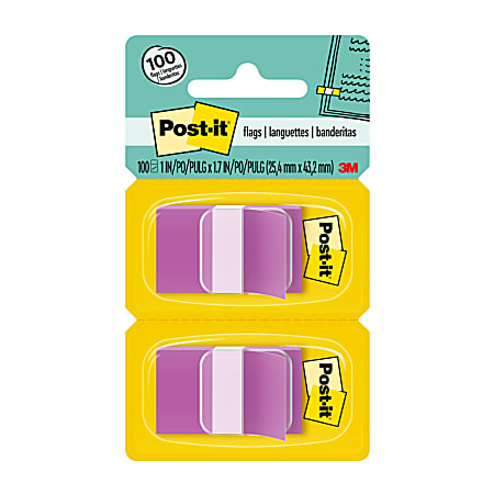 Post it Flags 1 x 1 1116 Purple 50 Flags Per Pad Pack Of 2 Pads ...