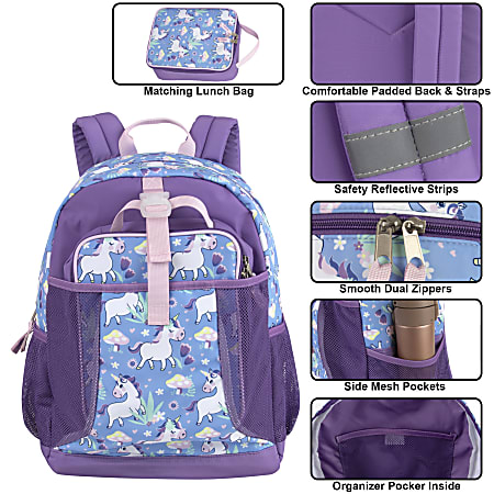 Trailmaker Backpack With Lunch Box Unicorn - Office Depot