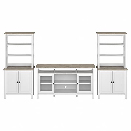 Bush Furniture Mayfield TV Stand for 70 TVs With Storage Bookcases ...