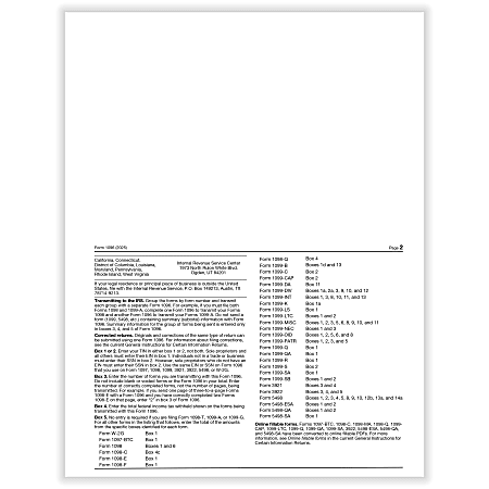 ComplyRight 1096 Transmittal Tax Forms 1 Part 8 12 x 11 Pack Of 25 ...